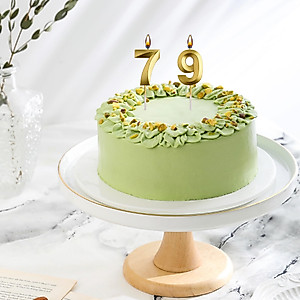 AOOLADA 79th 97th Birthday Candles, Gold 97 79 Year Old Number Birthday Candles, Birthday Party Decorations Cake Topper Gifts for Men Women