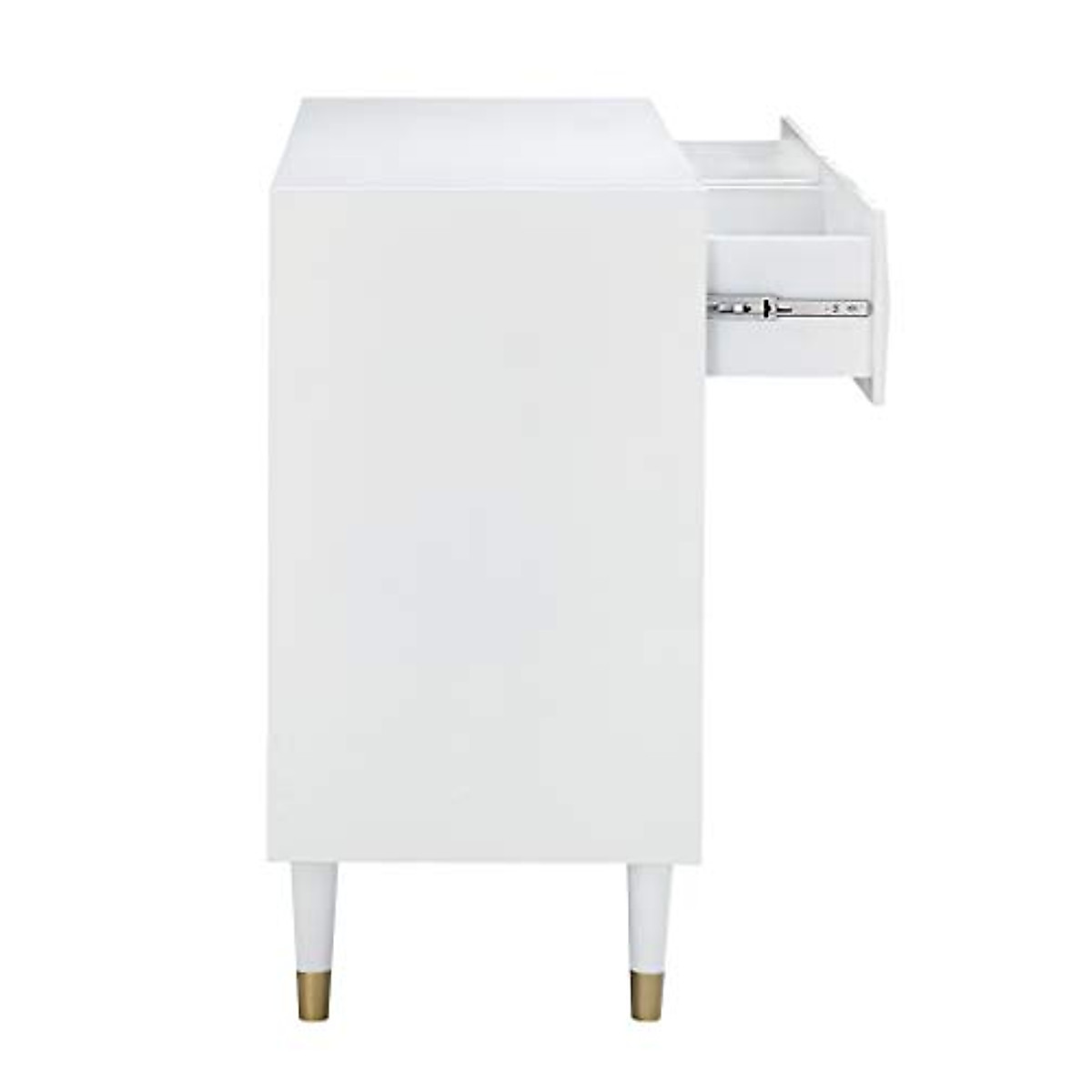 Linon Home Décor Sheerah Six Drawer Geo Texture White Dresser, Gold