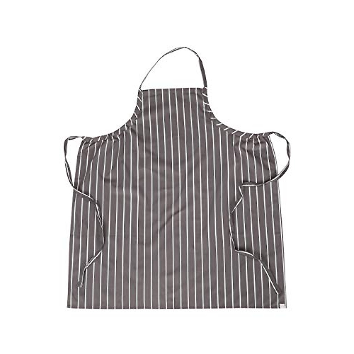 Chef Works Unisex English Chef Apron, Grey W/ Wht Stripe, One Size