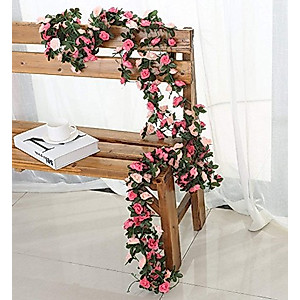 Miracliy 8 Pack 65 FT Flower Garland Decorations Plastic Artificial Flowers for Wedding Decoration Photo Booth Backdrop