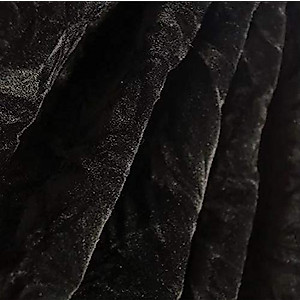 Velvet Fabric Crushed 54" Wide Sold by The Yard (Black)