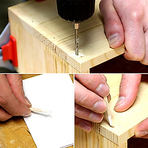 KAKURI Taper Drill Bit for Wooden Nails 9/64 inch (3.5mm), 1/4 inch Hex Shank, Titanium Coated