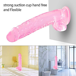 6.7 in Pink Dildo,Mini Dildo with Strong Suction Cup for Hands-Free Play,Adult Sex Toys for Beginner