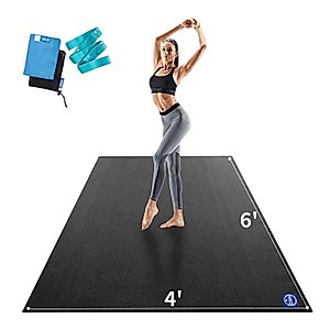 Premium Large Yoga Mat 72"x 48"x 9mm, Feel Free to Move, Non-Slip, Extra Wide and Thick Exercise Mats for Home Gym Workout, High Resilience, Ultra Comfortable Big Mat for Men and Women Fitness,