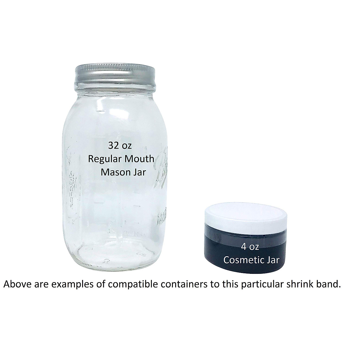 115 x 28 mm Clear Perforated Shrink Band for Cosmetic Jars, Plastic Jars, Regular Mouth Mason Jars and More. [Compatible Diameter Range: 2 1/2” – 2 3/4”] - Bundle of 250