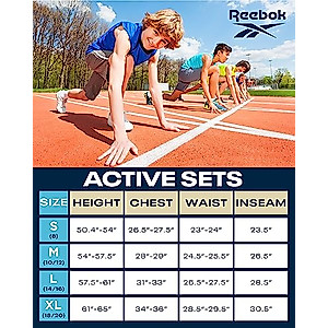 Reebok Boys' Active Shorts Set - 2 Piece Performance T-Shirt and Basketball Gym Shorts (8-12), Size 8, Electric Blue/Light Grey