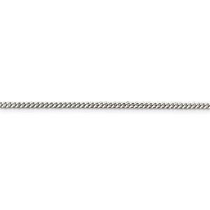Solid 925 Sterling Silver 2mm Curb Cuban Chain Necklace - with Secure Lobster Lock Clasp 20"