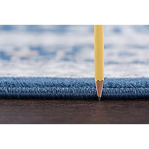 Beauregard Traditional Oriental Navy Oval Area Rug, 5' x 7' Oval