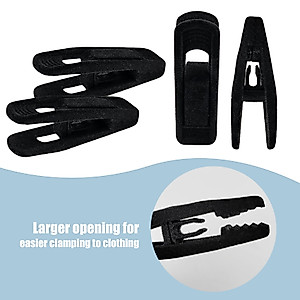 Generic WANGSHIQI Velvet Hangers Clips,10 Pack Black Pants Velvet Clips, Strong Finger Clips Perfect for Slim-line Clothes Velvet Hangers (10, Black), ZRYJ-01