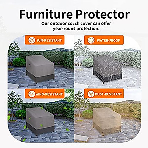 Easy-Going Outdoor Chair Cover Waterproof, Heavy Duty Patio Chair Cover, Windproof Outdoor Furniture Cover with Air Vent (2 Pack-37Wx30Dx31H inch, Gray/Dark Gray)
