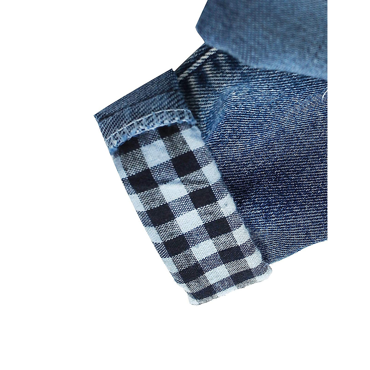 KIDSCOOL SPACE Toddler Kids Ripped Holes Elastic Waist Plaid Lining Jeans,Blue,18-24 Months