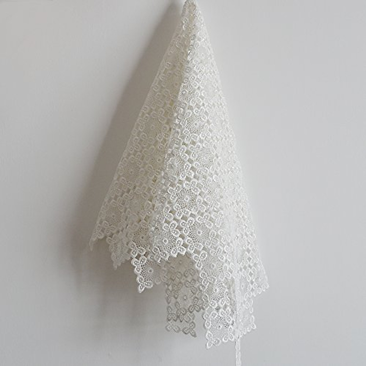 Merryfeel Tablecloth, Luxury Embroidery Lace Table Cloth Table Cover White 34 x 34 Inch