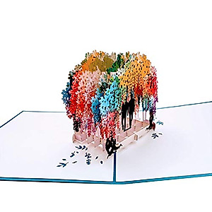 iGifts And Cards Gay Rainbow Wisteria Flower Tunnel 3D Pop Up Greeting Card - Romantic, Engagement, Anniversary, Wedding, Pride, Lovers, Grooms, LGBT