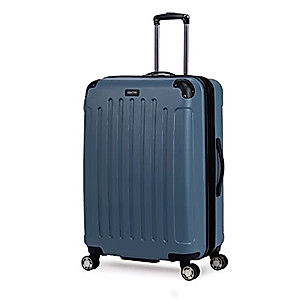 Kenneth Cole REACTION Renegade Luggage Expandable 8-Wheel Spinner Lightweight Hardside Suitcase, Granite Blue, 28-Inch Checked