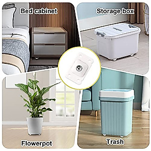 32 PCS Self Adhesive Caster Wheels,Mini Swivel Wheels Stainless Steel Paste Universal Wheel,360 Degree Rotation Sticky Pulley,Small Adhesive Wheels for Furniture Storage Box Trash Can (White)