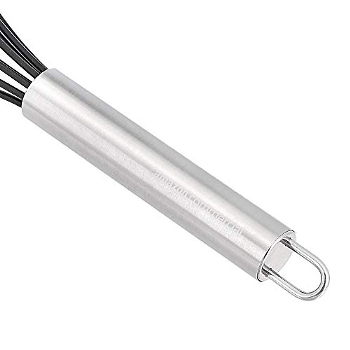 AmazonCommercial Stainless Steel & Silicone Non-Stick Coated Whisk, 12 Inch
