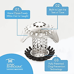SinkShroom Ultra Revolutionary Bathroom Sink Drain Protector, Stainless Steel