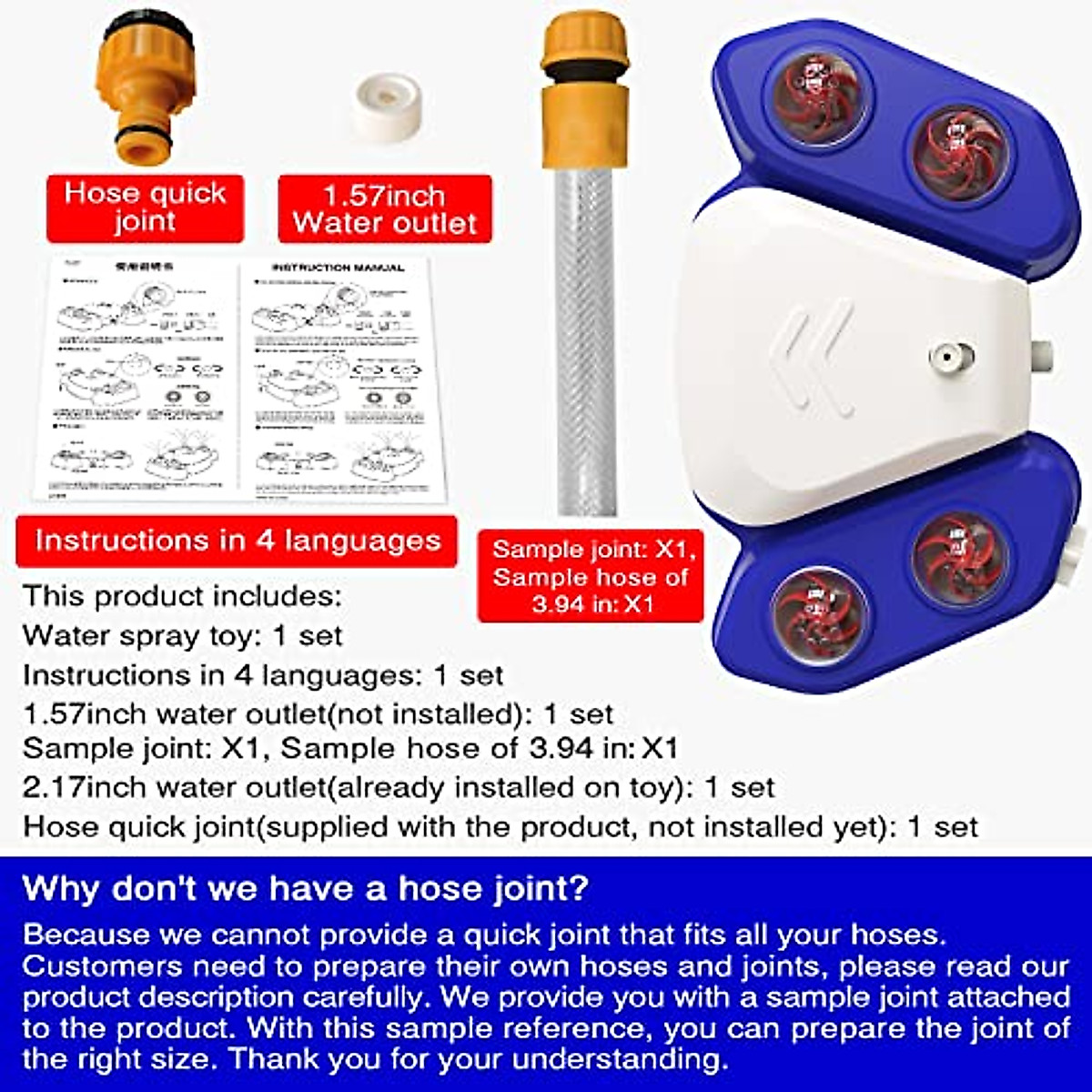 Chew it Dog Sprinkler Toy Paw Activated Puppy Water Fountain Dogs Drinking Step on Pet Watering Dispenser for Medium/Large Dogs Toys Outdoor Yard Birthday Gift G