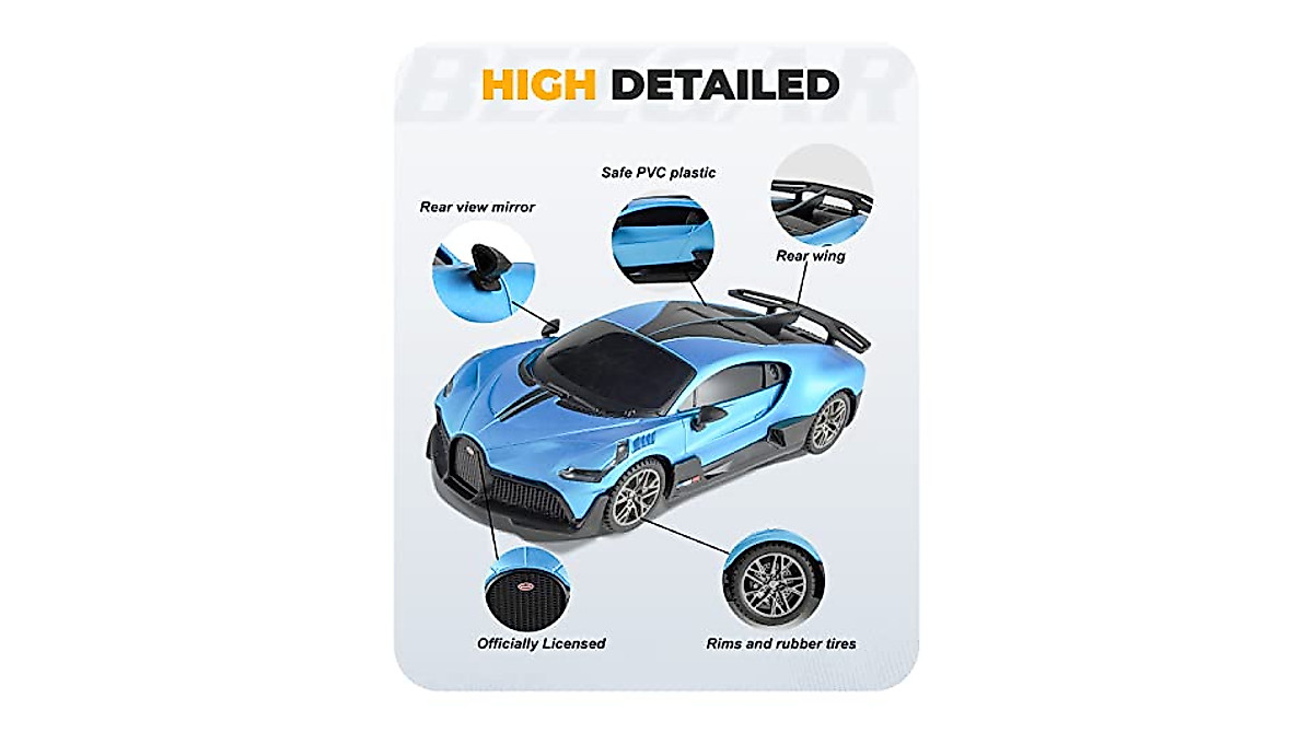 BEZGAR Bugatti RC Car for Kids & Adults - Official Licensed Model