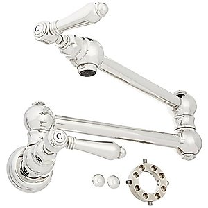 Rohl A1451LMPN-2 Pot FILLERS, 24.6-in L x 2.5-in W x 2.5-in H, Polished Nickel