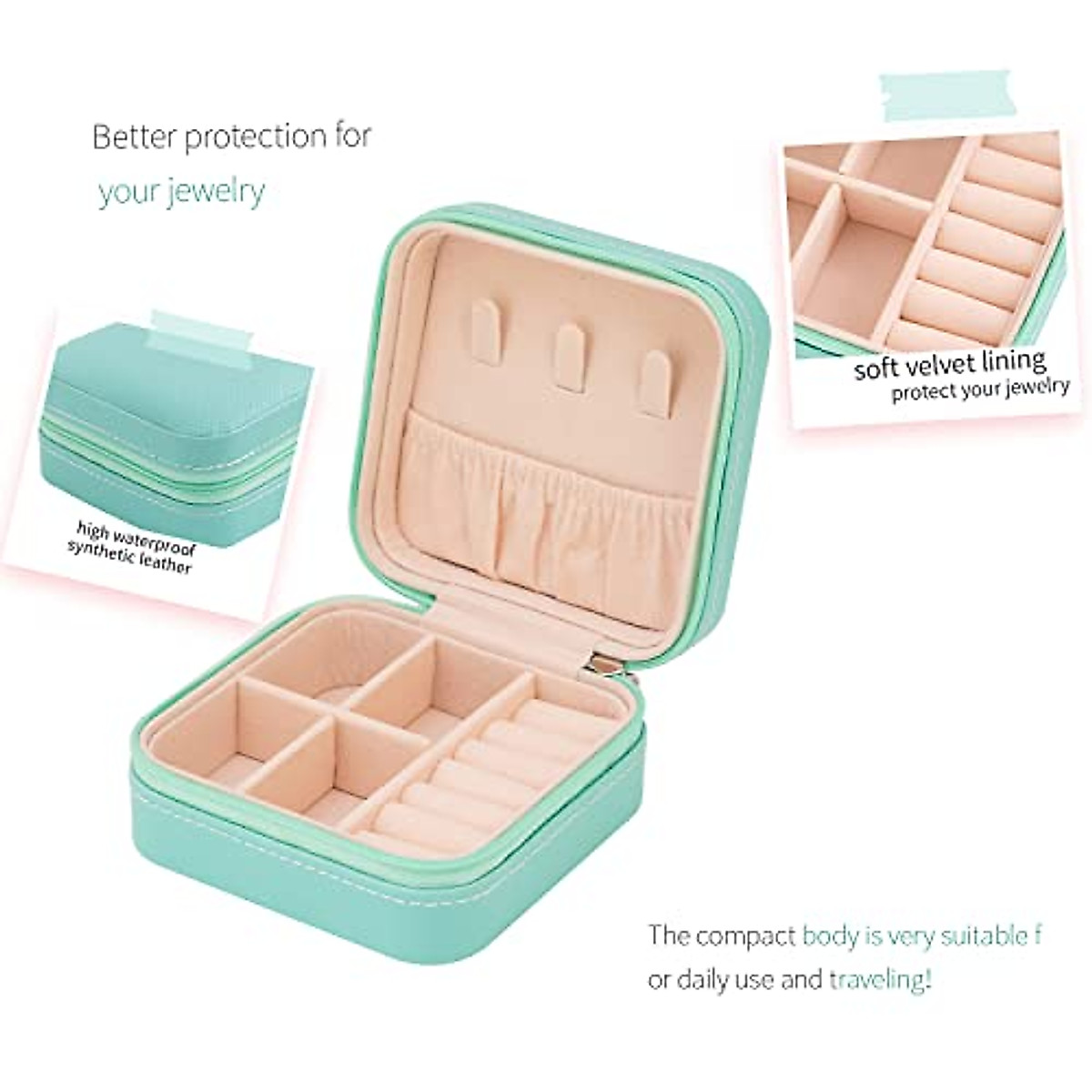 KElofoN Travel jewelry Organizer Travel jewelry case Travel Jewelry box Small Jewelry Organizer Box for Girls Women（blue）