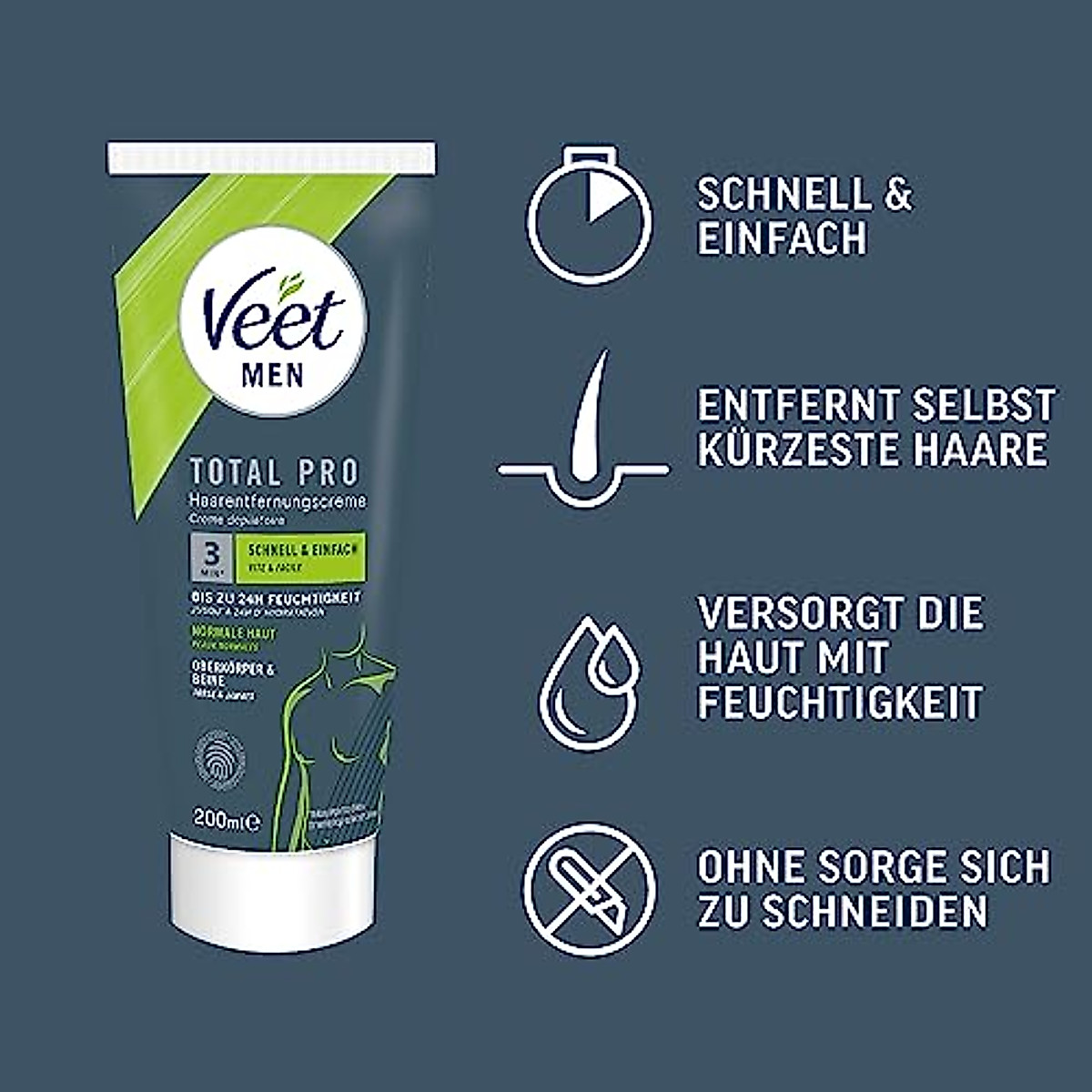 Veet for Men Hair Removal Gel Creme 200ml (1) (Packaging May Vary)