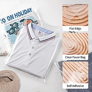 200Pcs Clear Cellophane Bags 11x14, T Shirt Bags Self Sealing Large Resealable Cellophane Bags Apparel Bags Plastic Bags for Packaging Brochure Prints Handicraft Decorative Wrappers Artwork Gift Bags