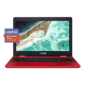 ASUS Chromebook C223 11.6" HD Chromebook Laptop, Intel Dual-Core Celeron N3350 Processor (up to 2.4GHz), 4GB RAM, 32GB eMMC Storage, Premium Design, Red, C223NA-DH02-RD