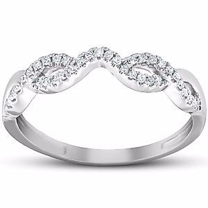 Countour Infinity Diamond Guard Engagement Wedding Ring Enhancer 10k White Gold - Size 9.5