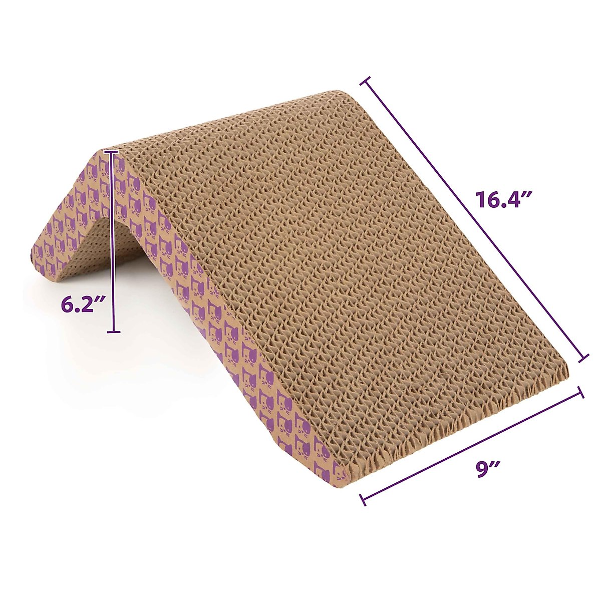 SmartyKat Scratch Ladder Angled Corrugated Cat Scratcher, Catnip Infusion Technology - Brown, One Size
