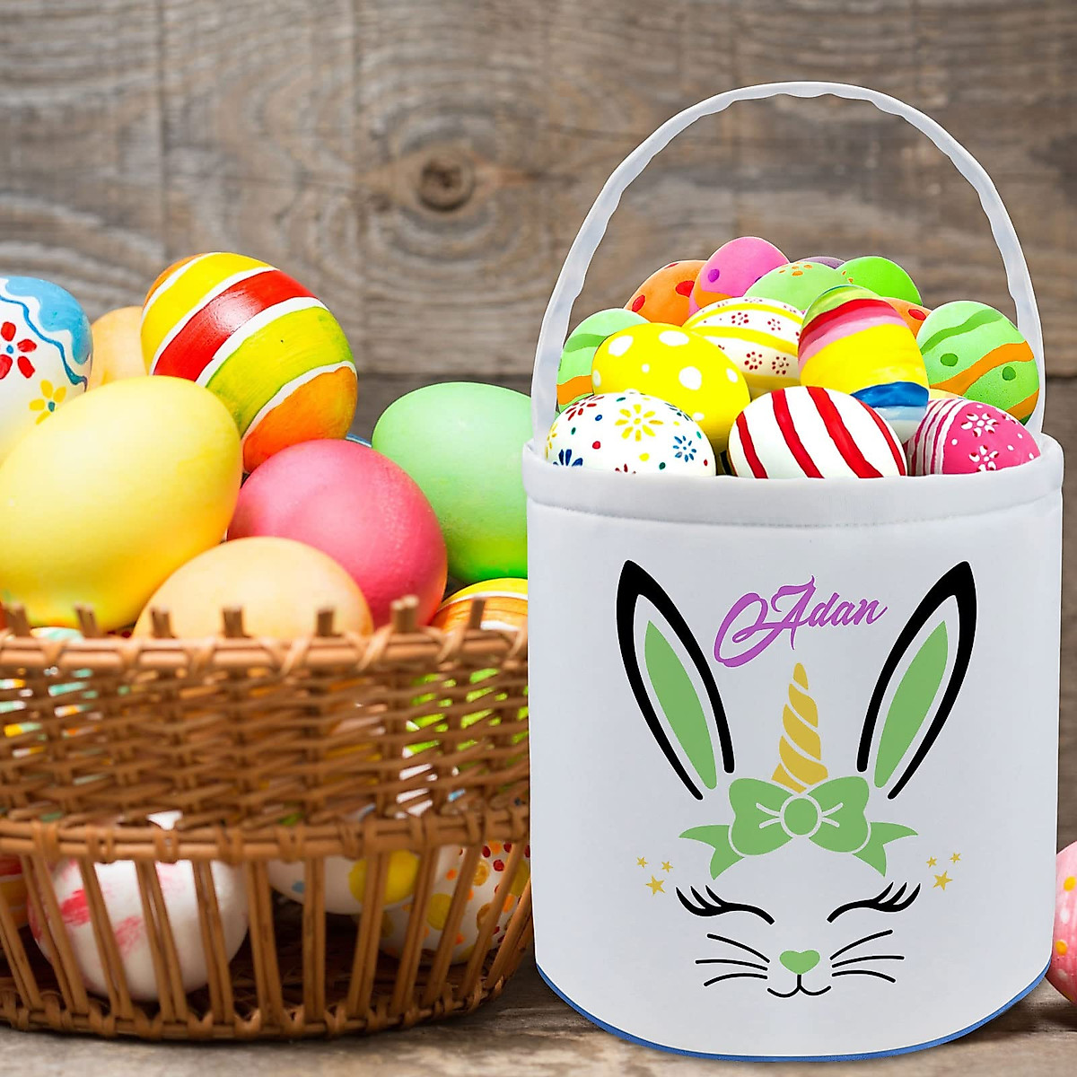 Personalized Easter Baskets for Girls Boys Custom Easter Basket tag with Name Customizable Easter Basket