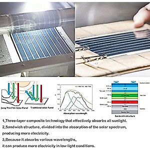 Flexible Solar-Thin-Film Solar Flex etfe Roll up Bendable Solar Panel Cell 6v Solar Panel Portable-Charger-trickle-Feeder-Boats-RV-RVS-Photovoltaic-amorphous-Roll-Waterproof-Light Toys (A-Gold)
