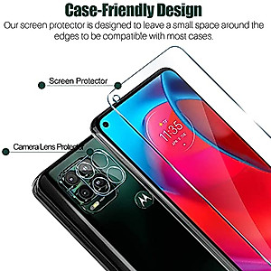 TQLGY 3 Pack Screen Protector for Motorola Moto G Stylus 5G (Not fit G Stylus 4G) with 3 Pack Camera Lens Protector, Tempered Glass, 9H Hardness - HD - Bubble Free - Anti-Scratch - Easy Installation