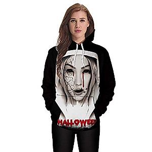 Cool Hoodies for Men, Thenlian Loves' Casual Autumn Winter 3D Printing Long Sleeve Hoodies Sweatshirt Blouse(Black, 3XL)