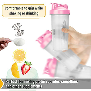 Mr. Pen- Shaker Bottles for Protein Mixes with Twist Cap, 28 oz, Pink Protein Shaker Bottle with Wire Whisk Ball, Mixer Bottle, Protein Shake Bottles, Protein Bottle, Protein Shake Bottle