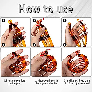 9 Pieces French Banana Clip Comb Fishtail Hair Clips and Flexible Ponytail Holders - Interlocking Hair Styling Accessories for Women