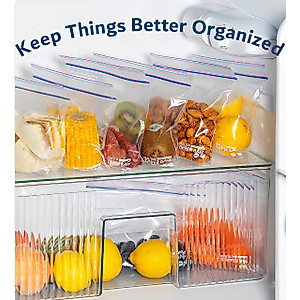 24/7 Bags- Quart Zip Storage Bags, 200 Count, Double Zipper Seal, Easy Grip Open Tabs, Write-On Space, BPA-Free & Heavy Duty, Microwave Safe, Non-StandUp