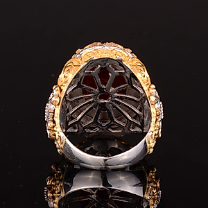 Real Natural Ruby Gemstone Ring, 16.65 Carat, Birthstone Ring For Men, Genuine Gemstone Ring, Sterling Silver Ring