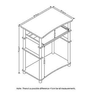 Furinno Home Computer Desk, Espresso/Black