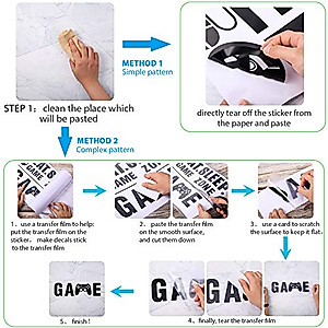 Gamer Sticker, Eat Sleep Game Wall Decal,Gamer with Controller Wall Decal, Game Zone, Video Game, Wall Stickers Mural for Home, Playroom Bedroom Decoration (Black)