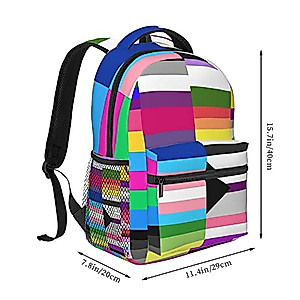SWEET TANG Student Laptop Backpack College Carrying Bag Casual Durable Lightweight Travel Sports Daypacks Compatible with Lesbian Gay LGBT Pride Flags, One Size