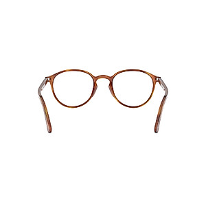 Persol PO3218V Round Prescription Eyewear Frames, Terra Di Siena/Demo Lens, 51 mm
