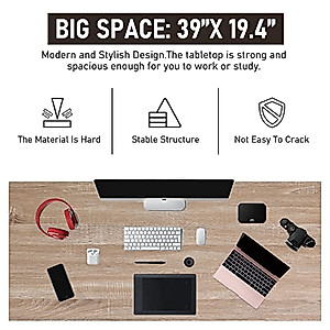 39 inch Computer Desk Home Office Desk Writing Study Table Modern Simple Style PC Desk with Metal Frame Gaming Desk Workstation for Small Space，Nature