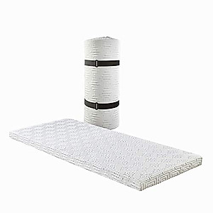 Nautica Home Guest Bed, 2.5" Cool Soothing Gel Infused Foam Lounger Mattress, Ultra-Plush with a Quilted Cover and Air Flow Technology (Twin, Roll-N-Store)