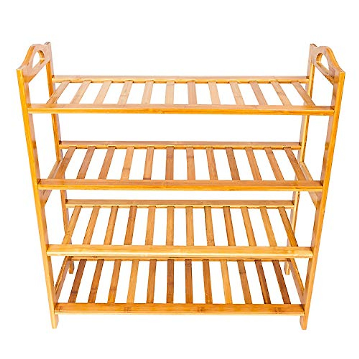 Vasitelan 4-Tier Bamboo Shoe Rack for Entryway, Shoe Organizer for Hallway Closet, Free Standing Shoe Racks for Indoor Outdoor