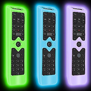3Pcs Protective Case Skin for Xfinity Remote Control,Silicone Case Skin Sleeve for XFinity Comcast XR15 Voice Remote,[Thicken Layer]Shockproof Remote Battery Back Covers-Glowblue+Glowgreen+Glowpurple