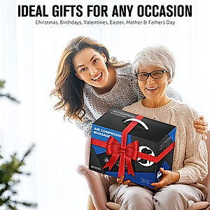 Gifts for Dad Mom Men Women Christmas Mother Day Father Day, Air Compression Massager with Heat for Foot,Leg,Calf,Thigh and Knee, Helpful for Vericose Veins, Muscle Fatigue, Cramps, Swelling and Edema