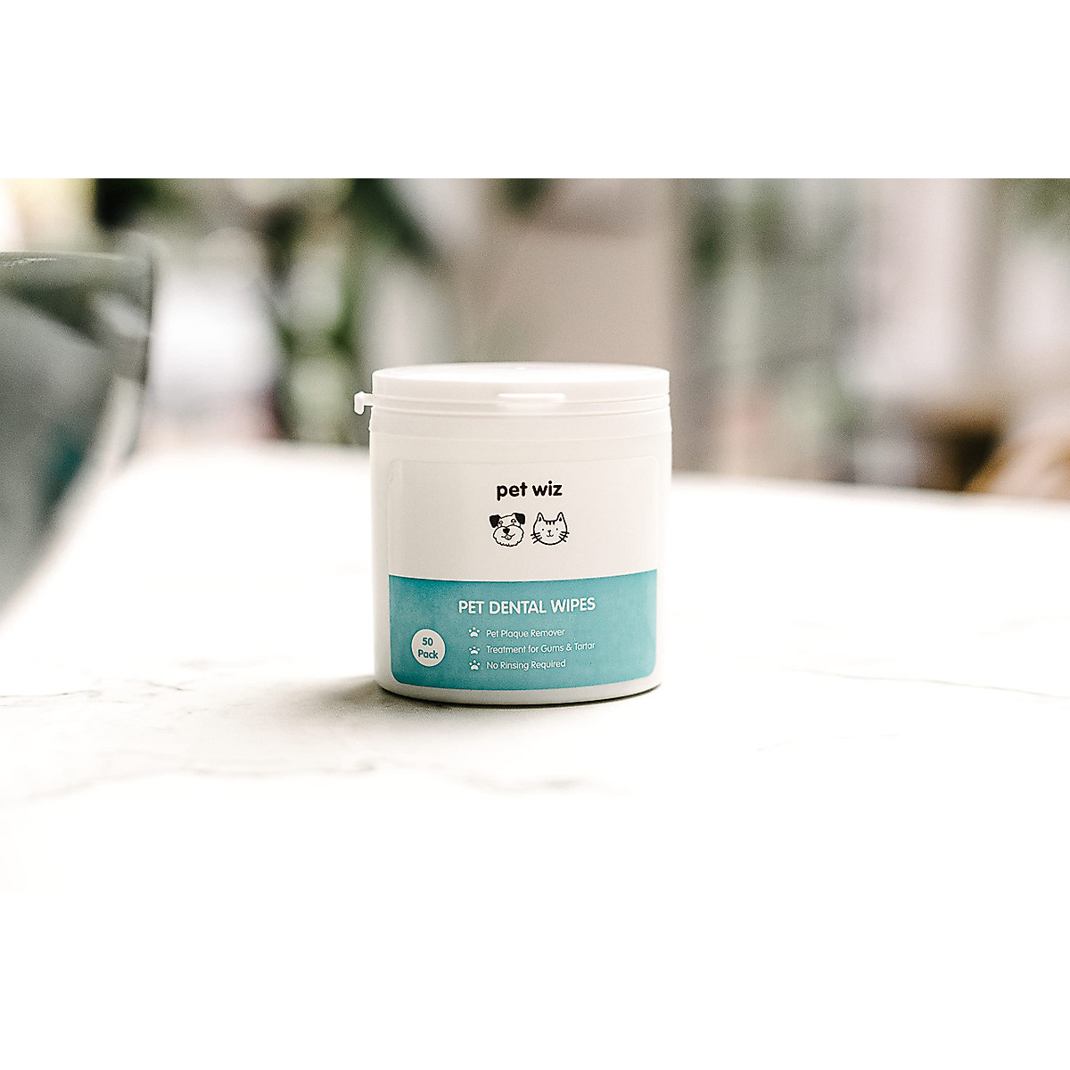 Dental Finger Wipes with Spearmint Oil for Dogs & Cats. Removes Plaque & Tartar, Care for Gums & No Rinsing Required.