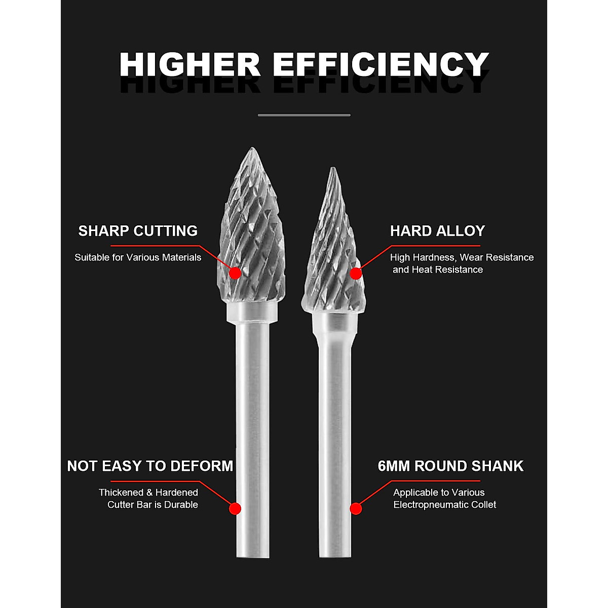 AKCIAON Carbide Burr Set 20PC Rotary Grinder Burr Bits,1/8" Shank Die Grinder Bits,Professional Tungsten Double Cutting Burrs Compatible with Dremel Carbide Bits for Metal Carving Grinding Engraving…