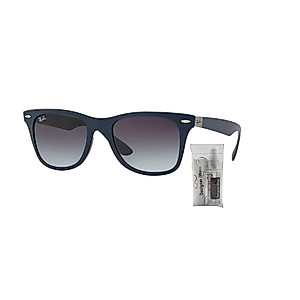 Ray-Ban RB4195 WAYFARER LITEFORCE 63318G 52M Matte Blue/Grey Dark Grey Gradient Square Sunglasses For Men For Women + BUNDLE with Designer iWear Eyewear Kit